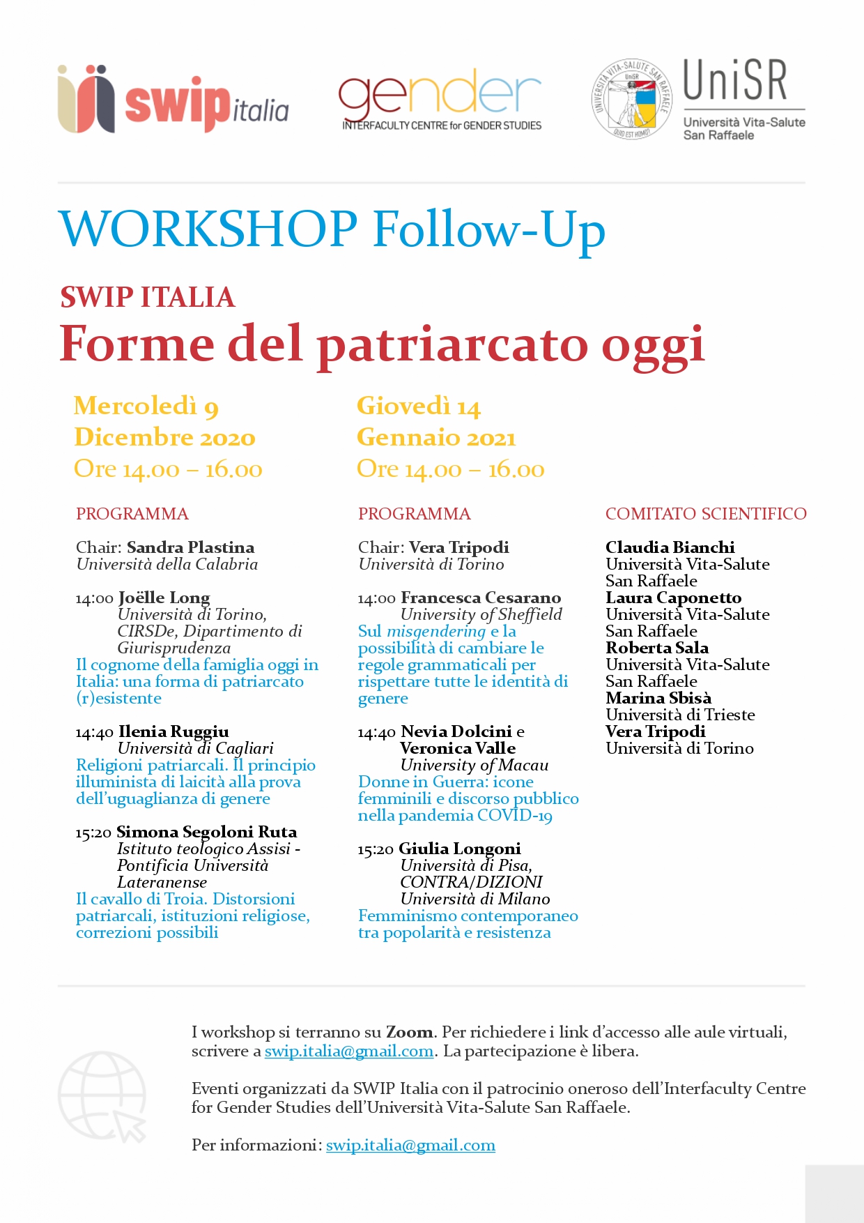 Workshop follow-up “Forme del patriarcato oggi”, 9 dicembre 2020